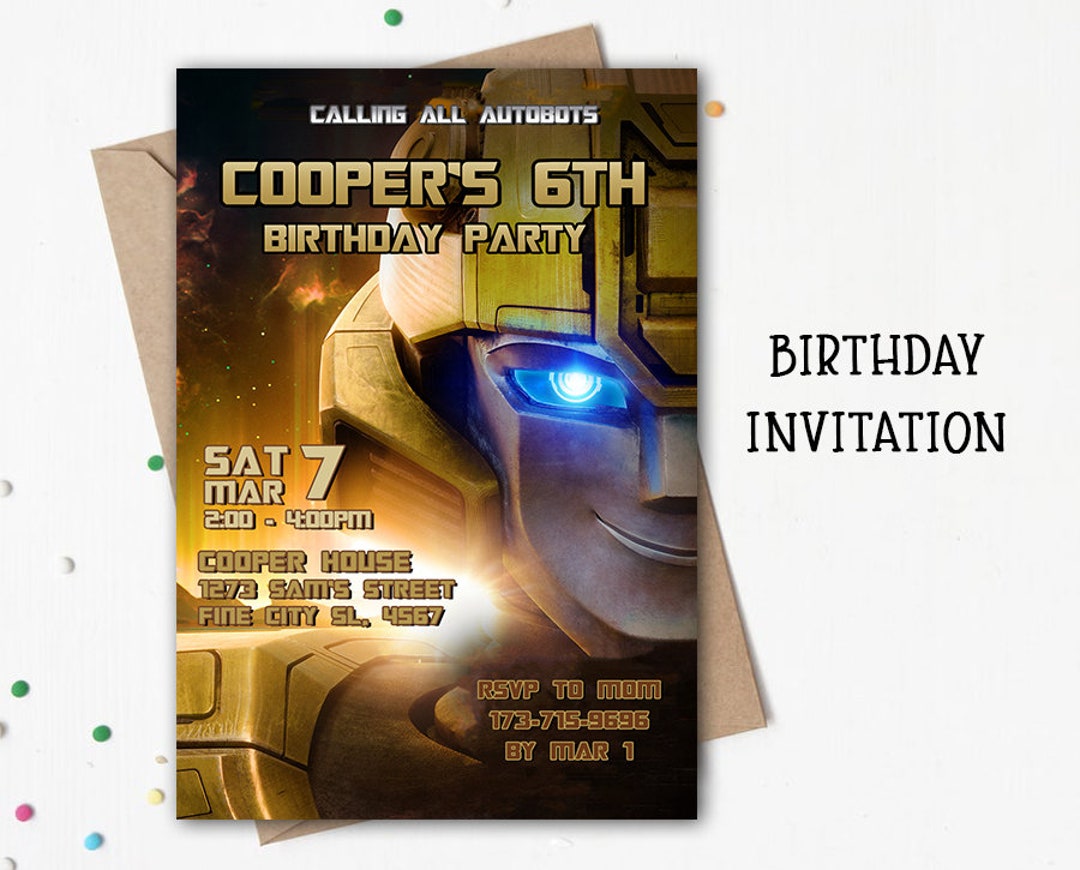 Transformers One Invitation, Transformers Birthday Party, Optimus Prime ...