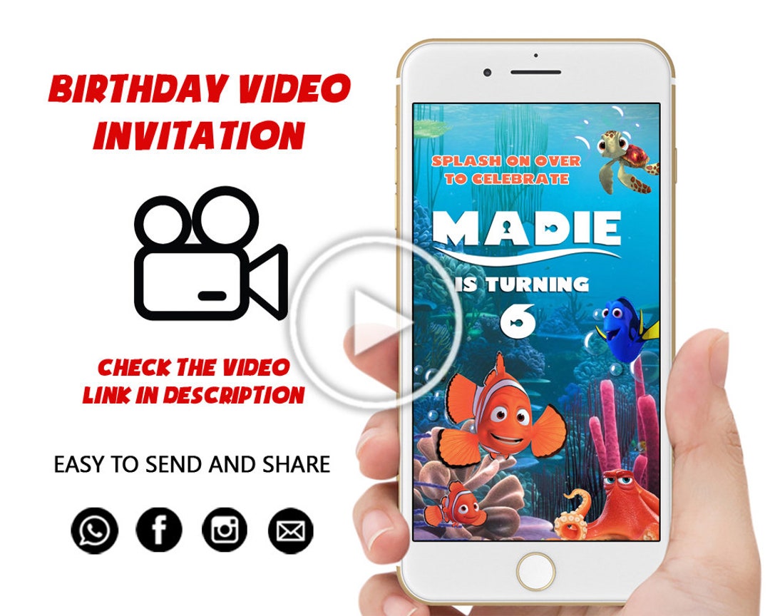 Finding Nemo Birthday Party Finding Nemo Video Invitation Nemo