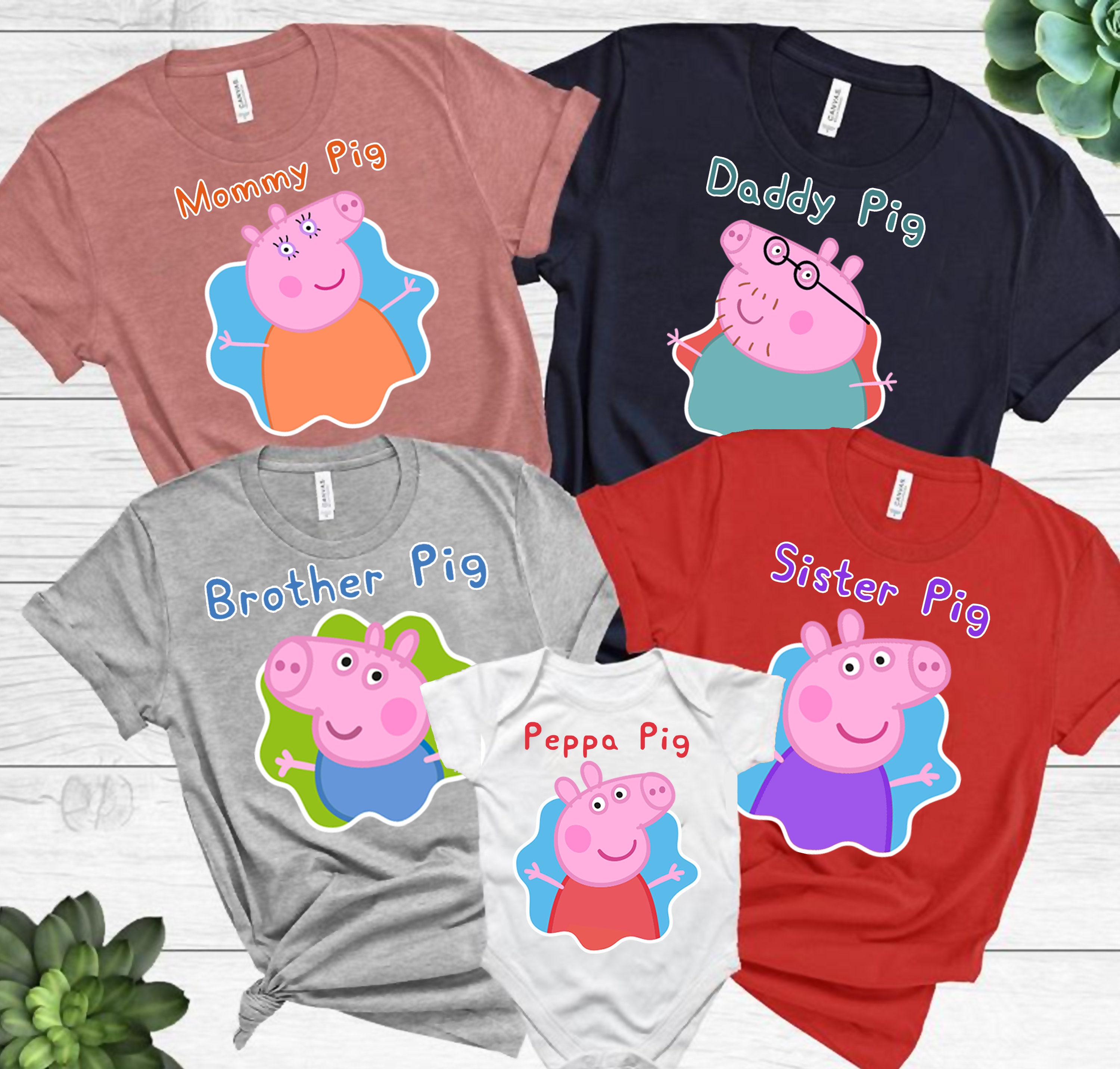 Peppa Pig Family Shirt Personalized Peppa Pig shirt Matching | Etsy