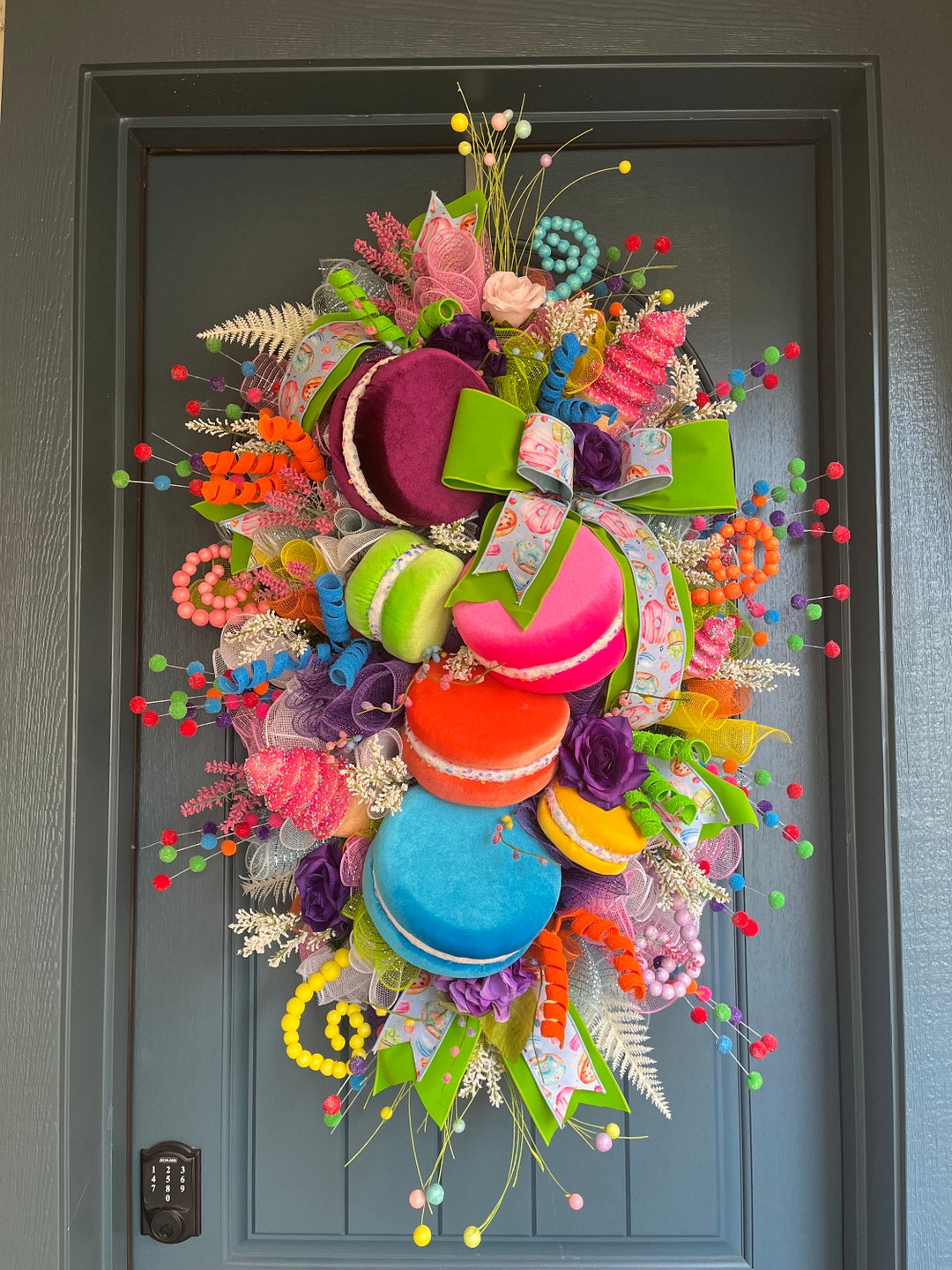Macaron Wreath, Sweets Wreath, Summer Wreath, Birthday Party Wreath - Etsy