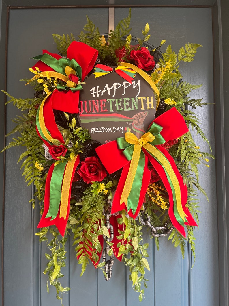 Juneteenth Wreath, Freedom Wreath, Happy Juneteenth, Celebration Wreath ...