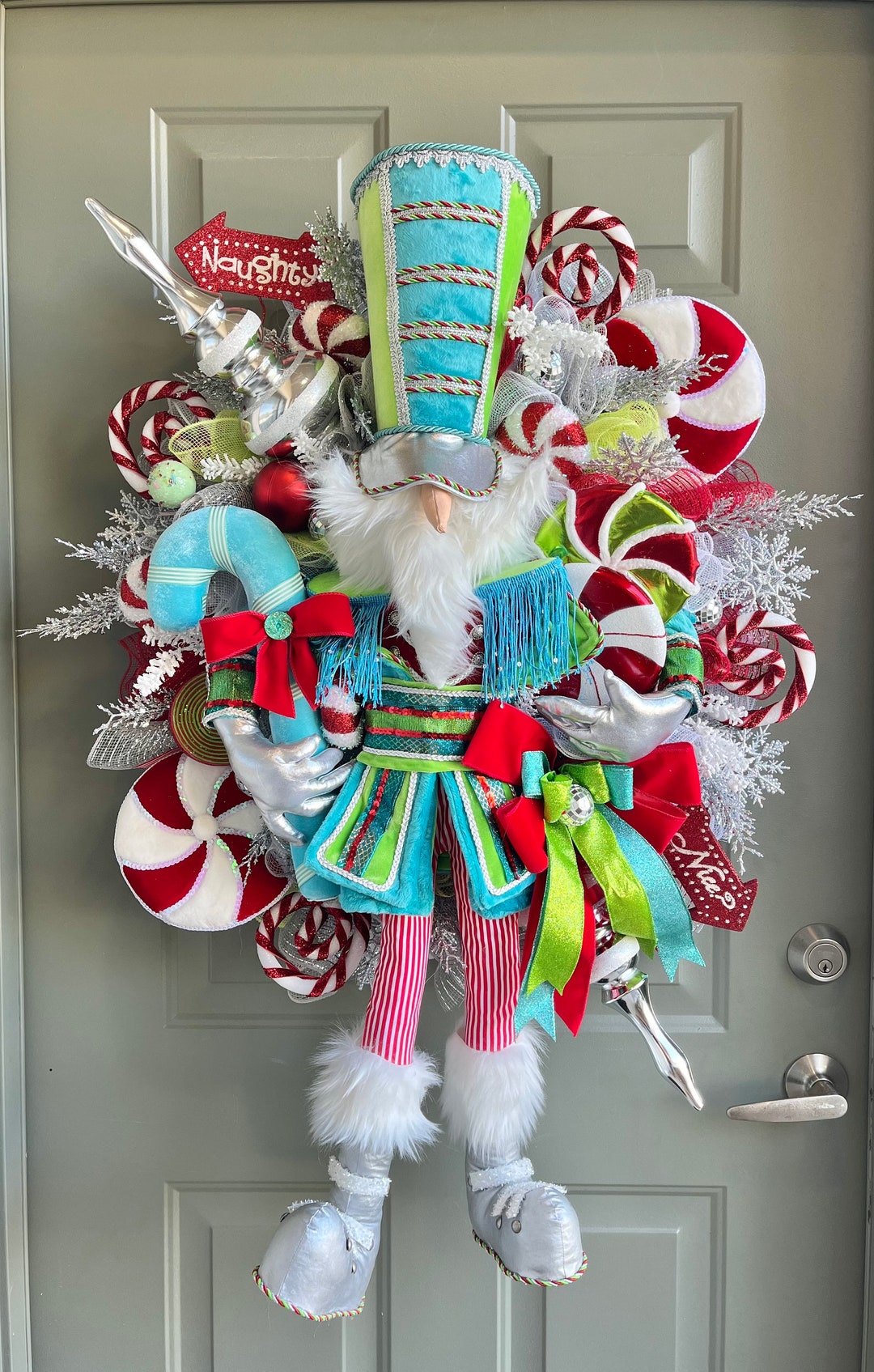 Sweet Candy Nutcracker Wreath, Sweets Wreath, Christmas Wreath, Holiday ...