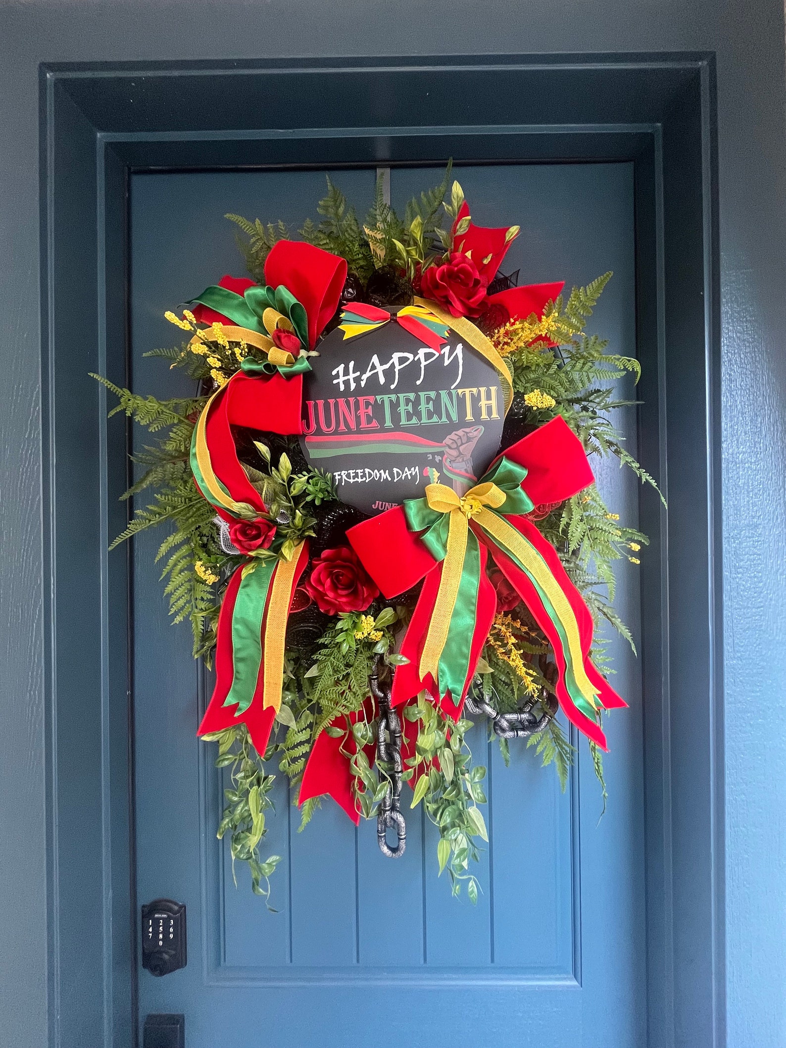 Juneteenth Wreath, Freedom Wreath, Happy Juneteenth, Celebration Wreath ...
