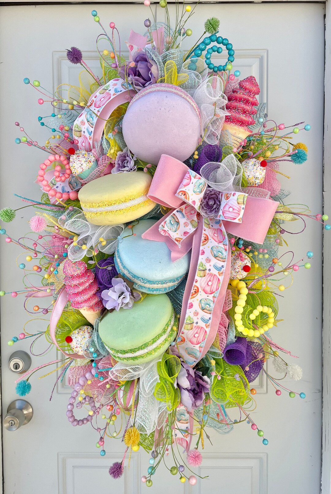Macaron Wreath, Sweets Wreath, Summer Wreath, Birthday Party Wreath - Etsy