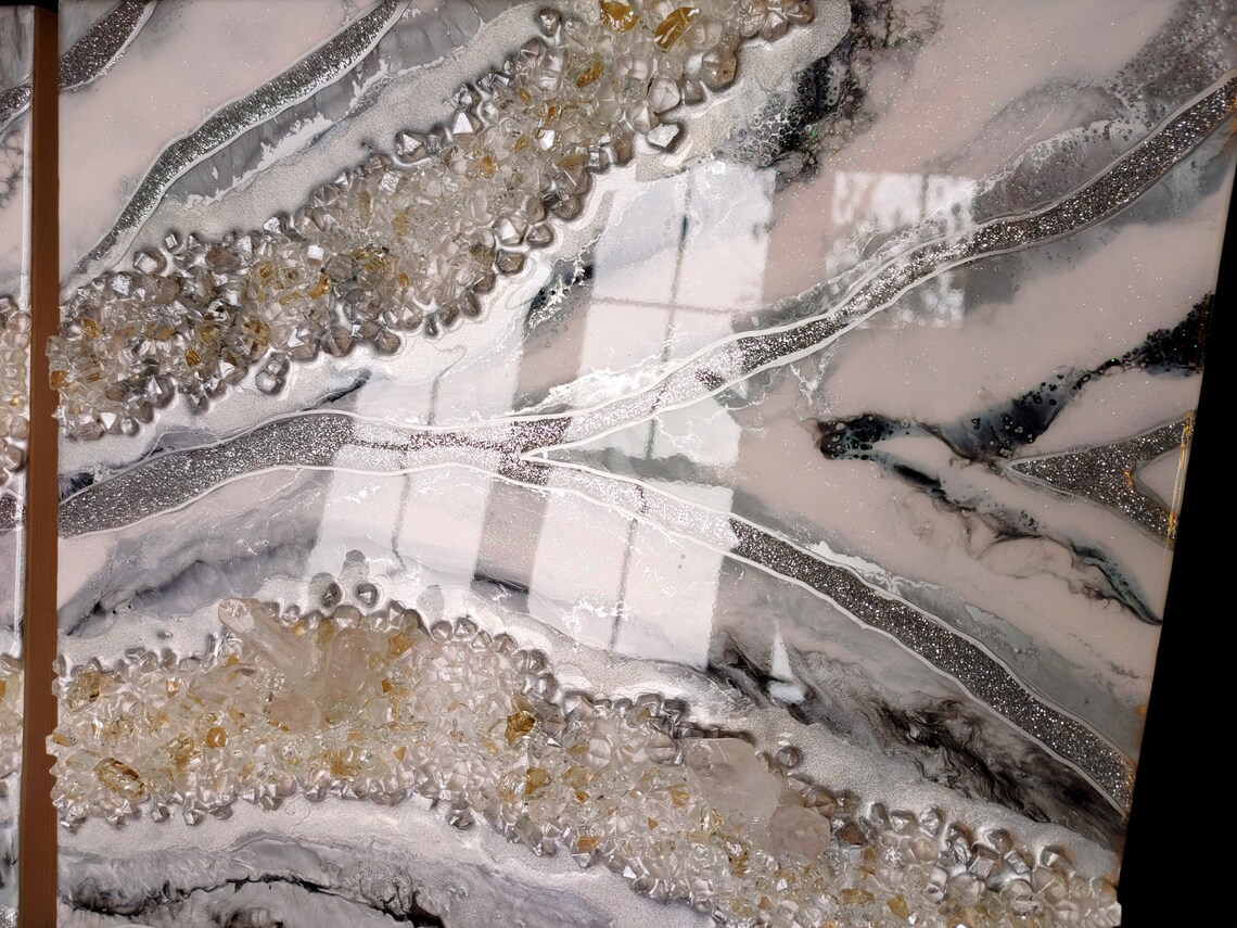 Geode Wall Art. Resin Painting. Wall Hanging / Picture. - Etsy