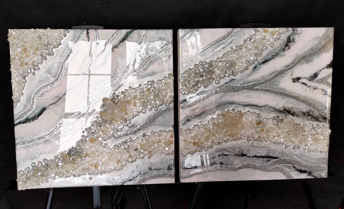 Geode Wall Art. Resin Painting. Wall Hanging / Picture. - Etsy