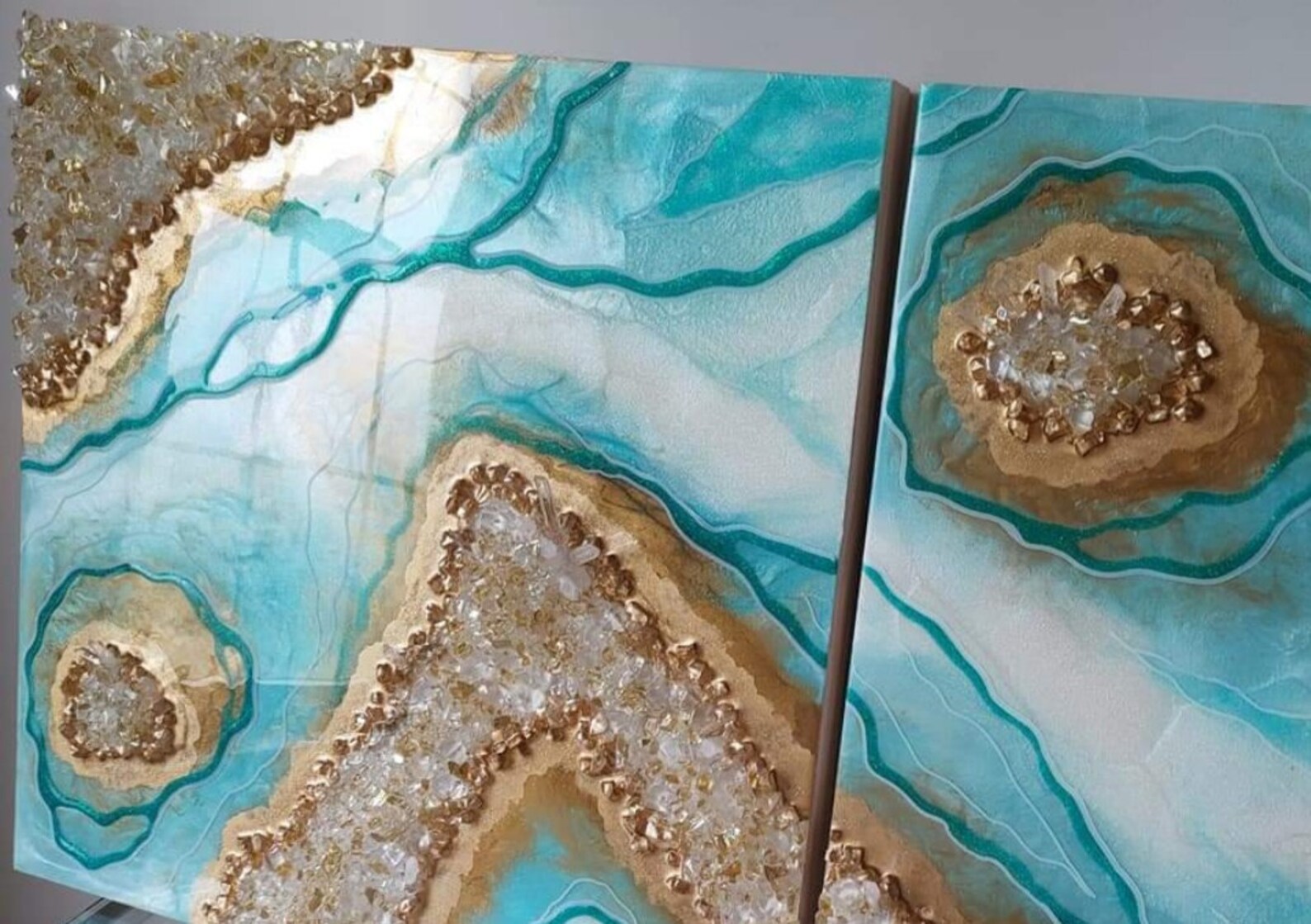 Geode Wall Art. Resin Painting. Wall Hanging / Picture. Ocean - Etsy