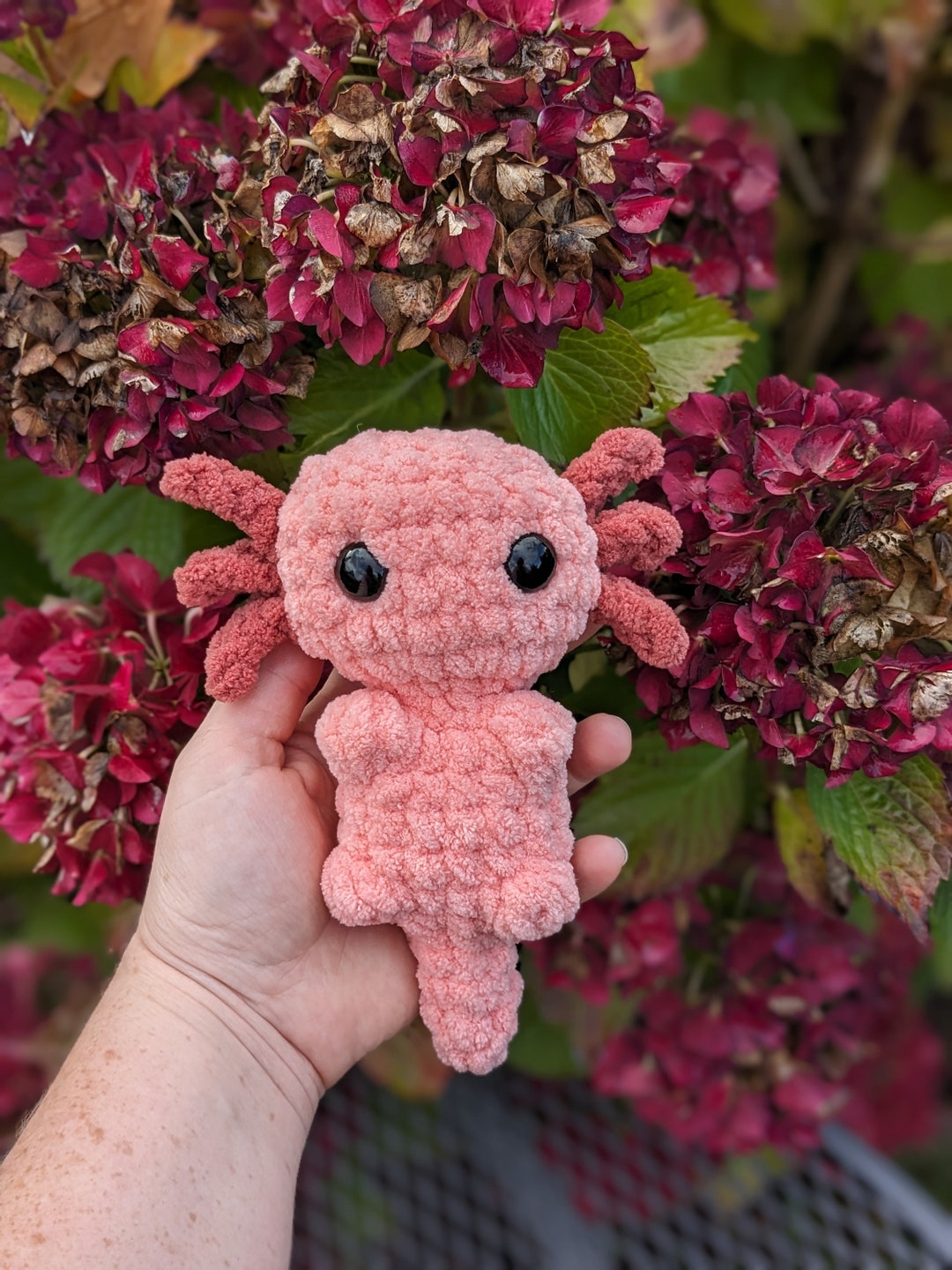 Crochet Axolotl Plushie Super Soft Blanket Yarn Physical - Etsy