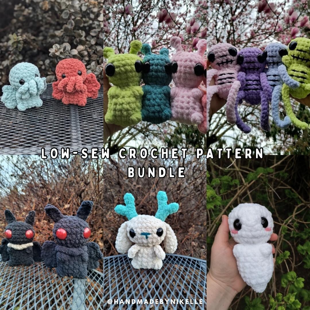 Crochet Amigurumi Pattern: Spooky Cryptid 6-pattern Pack No Sew ...