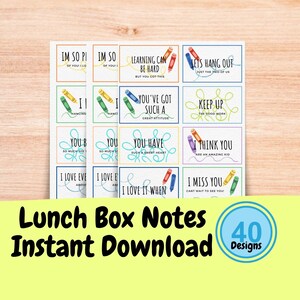 Crayon Lunch Box Notes - Etsy