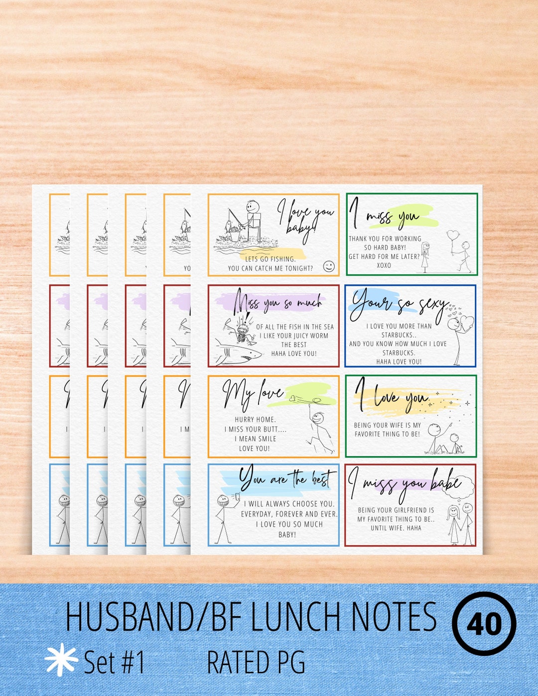 Husband Lunch Notes Set #1 - Etsy