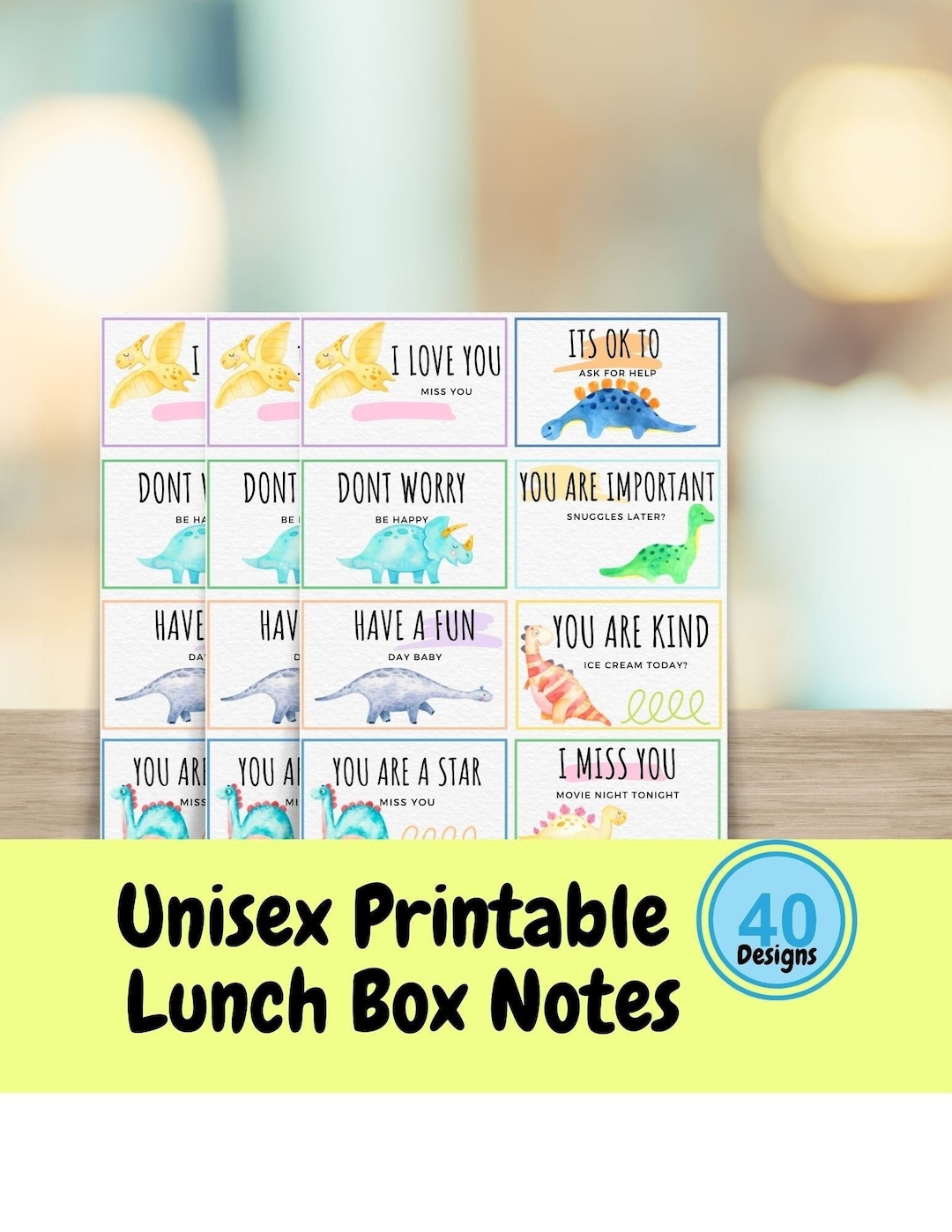 Dinosaur Lunch Notes - Etsy