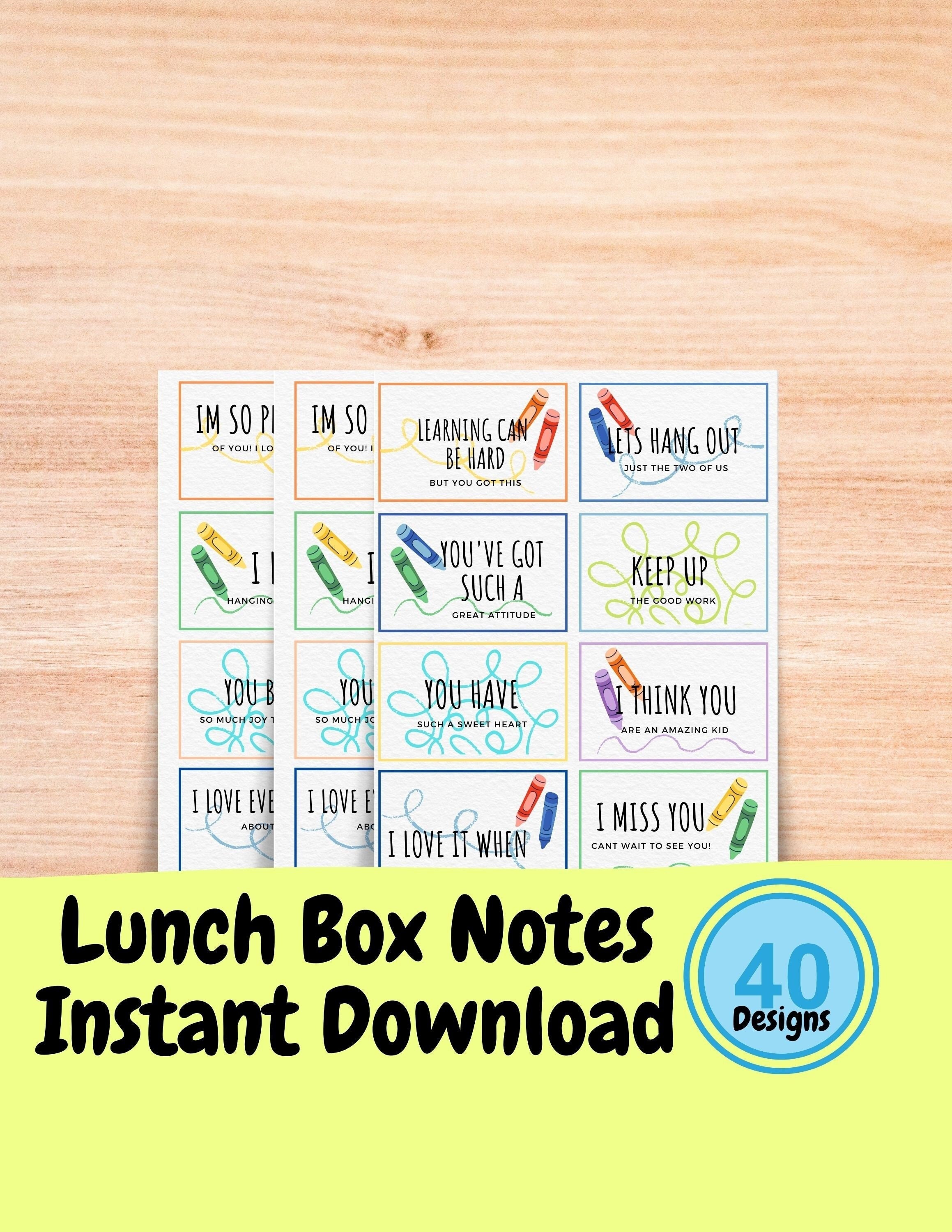Crayon Lunch Box Notes - Etsy