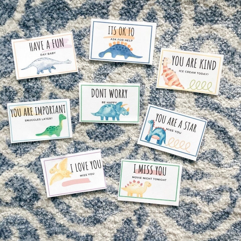 Dinosaur Lunch Notes - Etsy