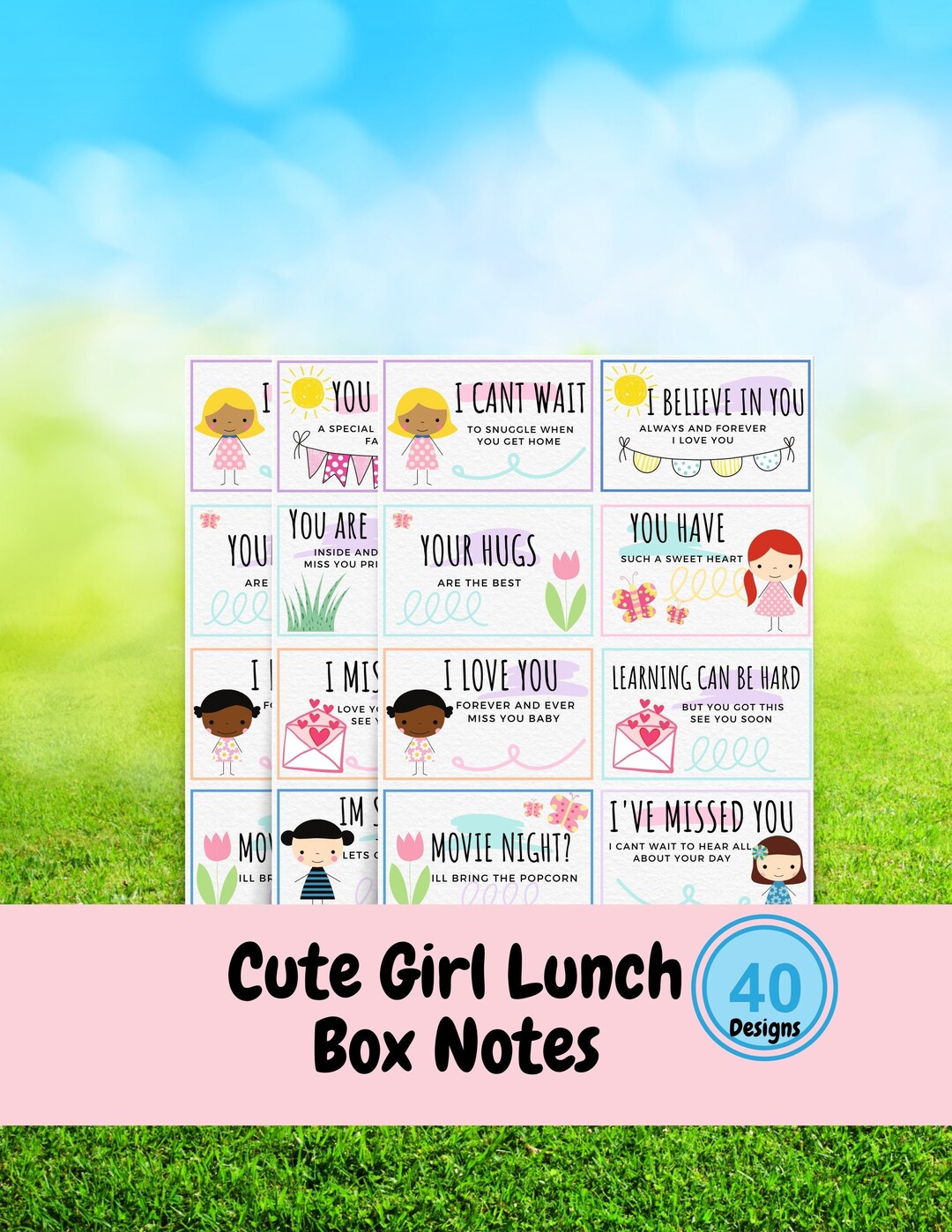 Girls Lunch Notes - Etsy
