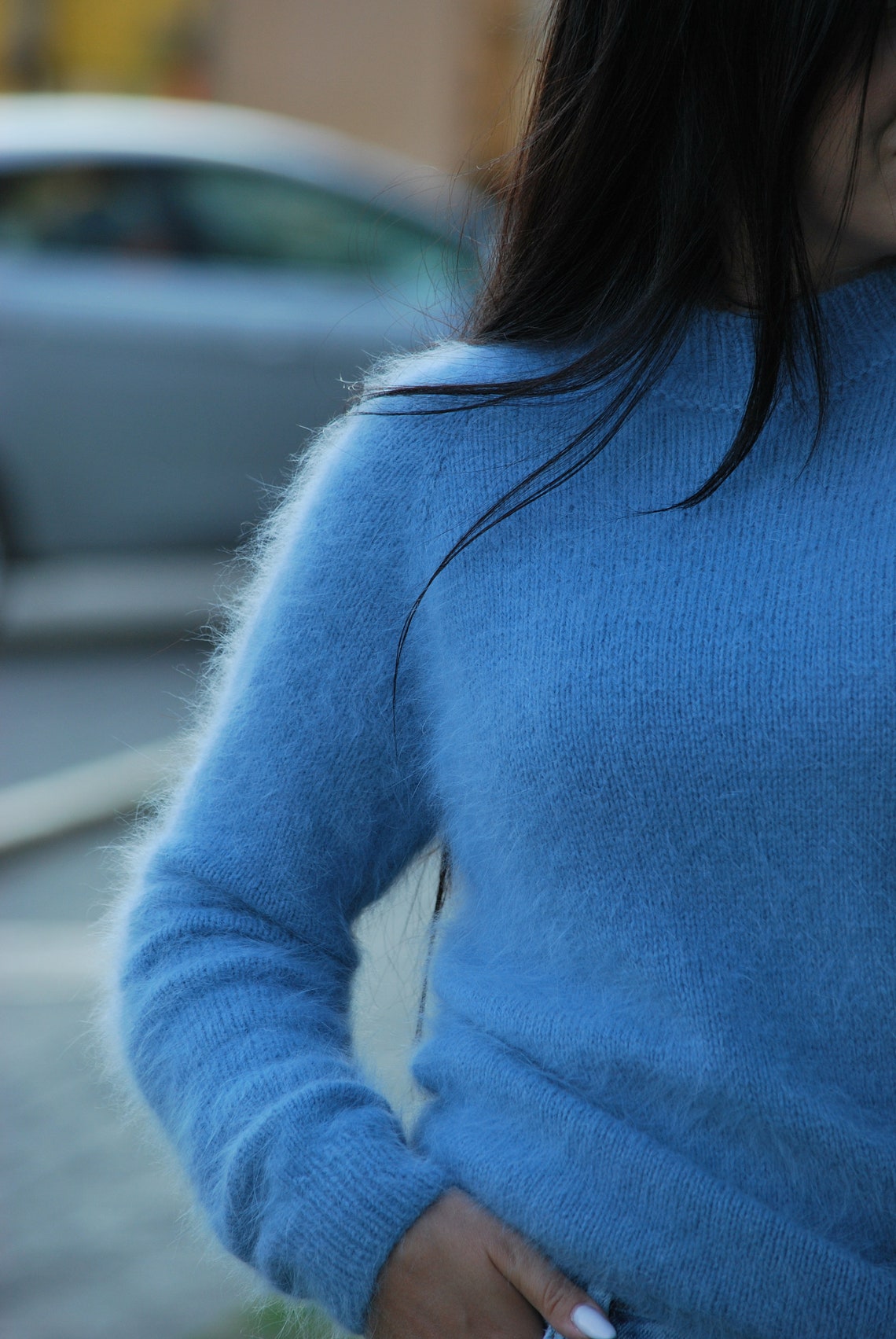 Hand Knit Sweater Mink Down Sweater Cozy Sweater Delicate - Etsy