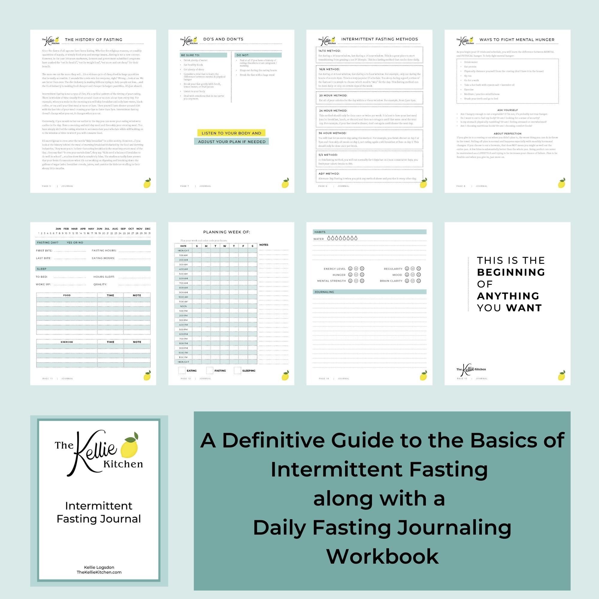 Intermittent Fasting Journal Fasting Workbook Fasting Planner Health ...