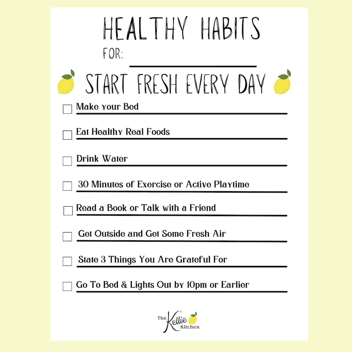 Healthy Habits Checklist, Kids Daily Routine, Printable Daily Routine ...