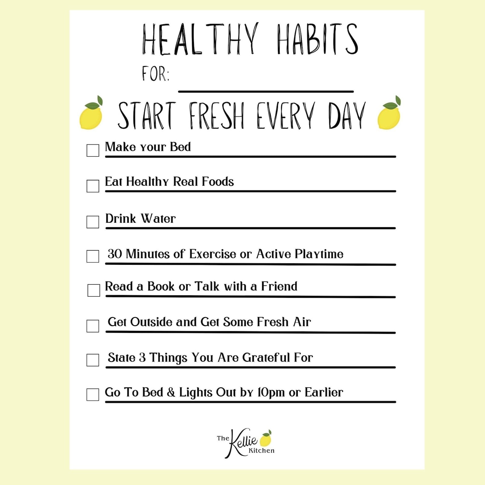 Healthy Habits Checklist, Kids Daily Routine, Printable Daily Routine ...