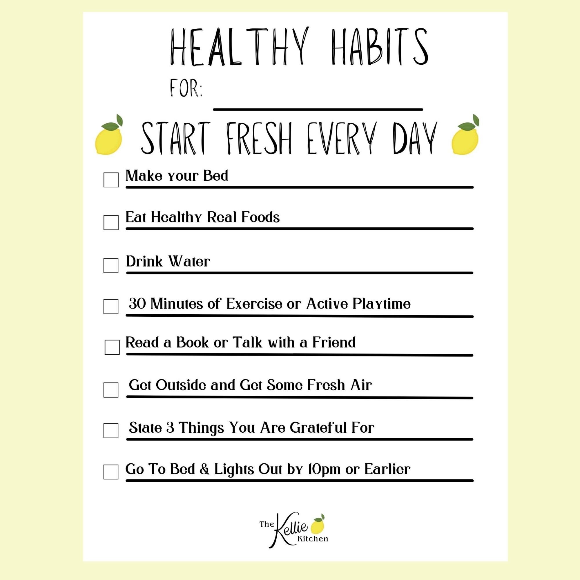 Healthy Habits Checklist, Kids Daily Routine, Printable Daily Routine ...