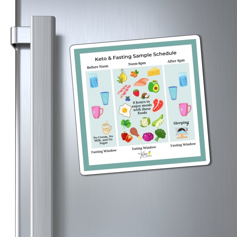 Keto Diet & Intermittent Fasting Schedule Magnet | Weight Loss Guide ...