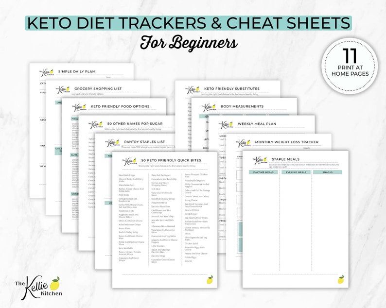 Keto Diet Trackers & Cheat Sheets for Beginners - Etsy