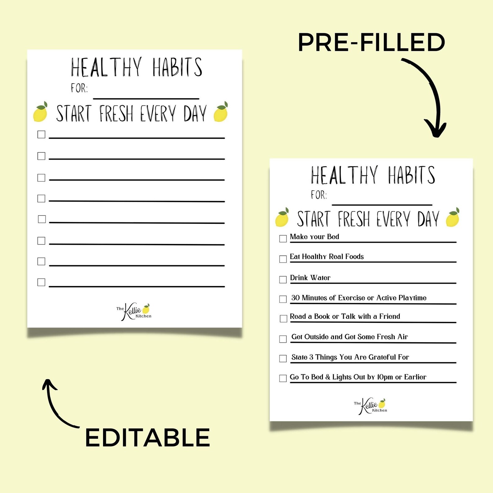 Healthy Habits Checklist, Kids Daily Routine, Printable Daily Routine ...