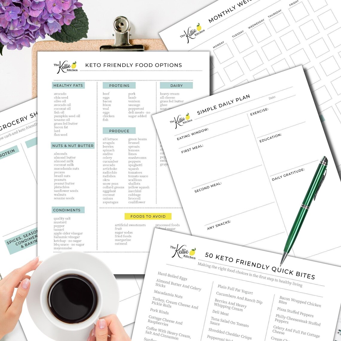 Keto Diet Trackers & Cheat Sheets for Beginners | Etsy