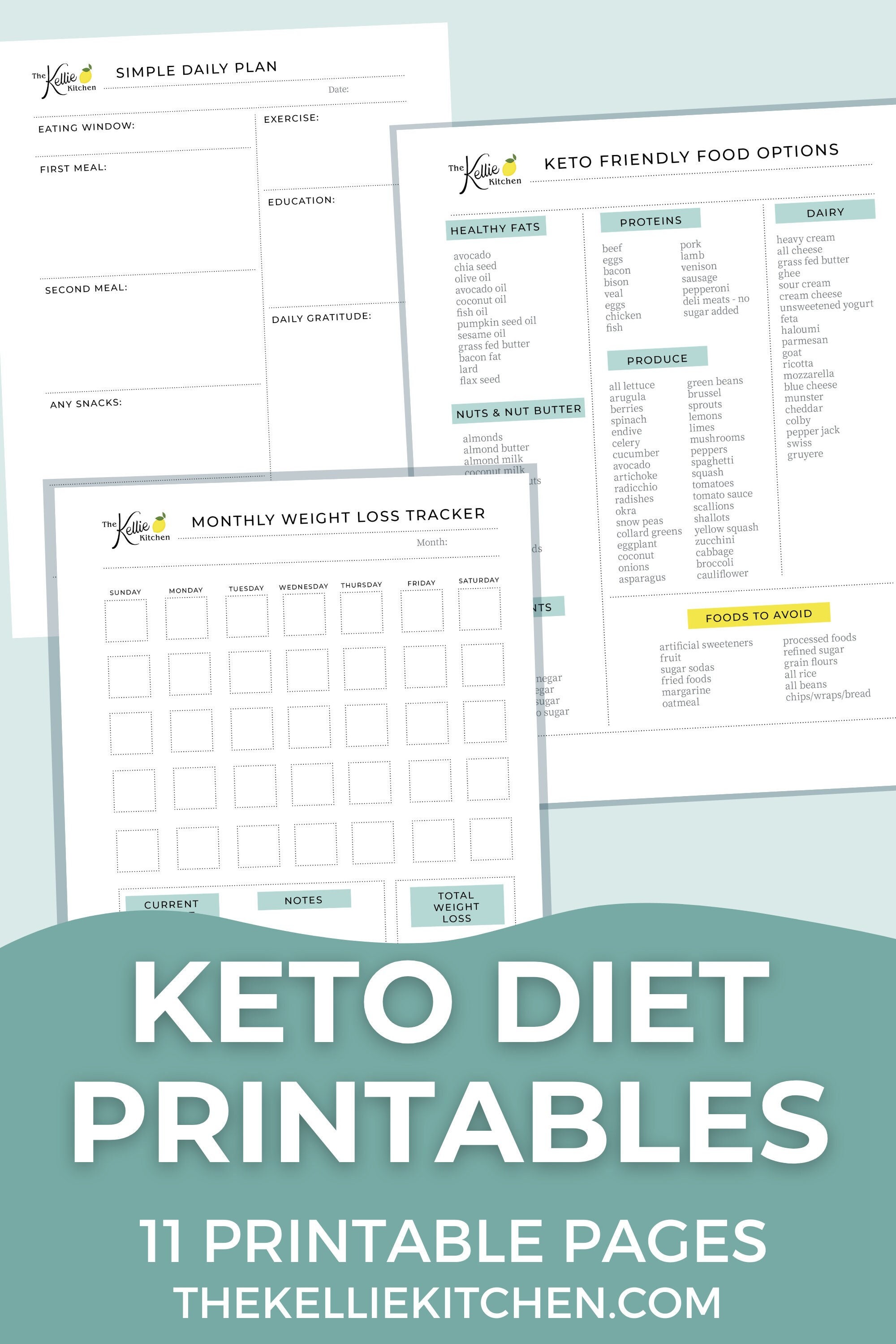 Keto Diet Trackers & Cheat Sheets for Beginners - Etsy