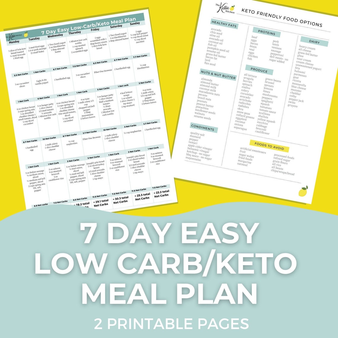 7 Day Meal Plan, Keto Diet Plan, Easy Low Carb Keto Friendly Meal Plan ...