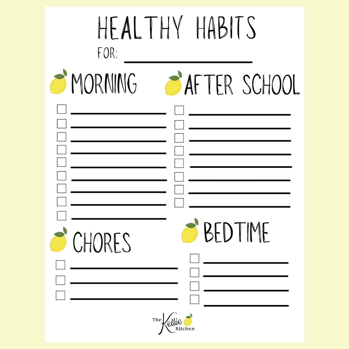 Healthy Habits Checklist, Kids Daily Routine, Printable Daily Routine ...