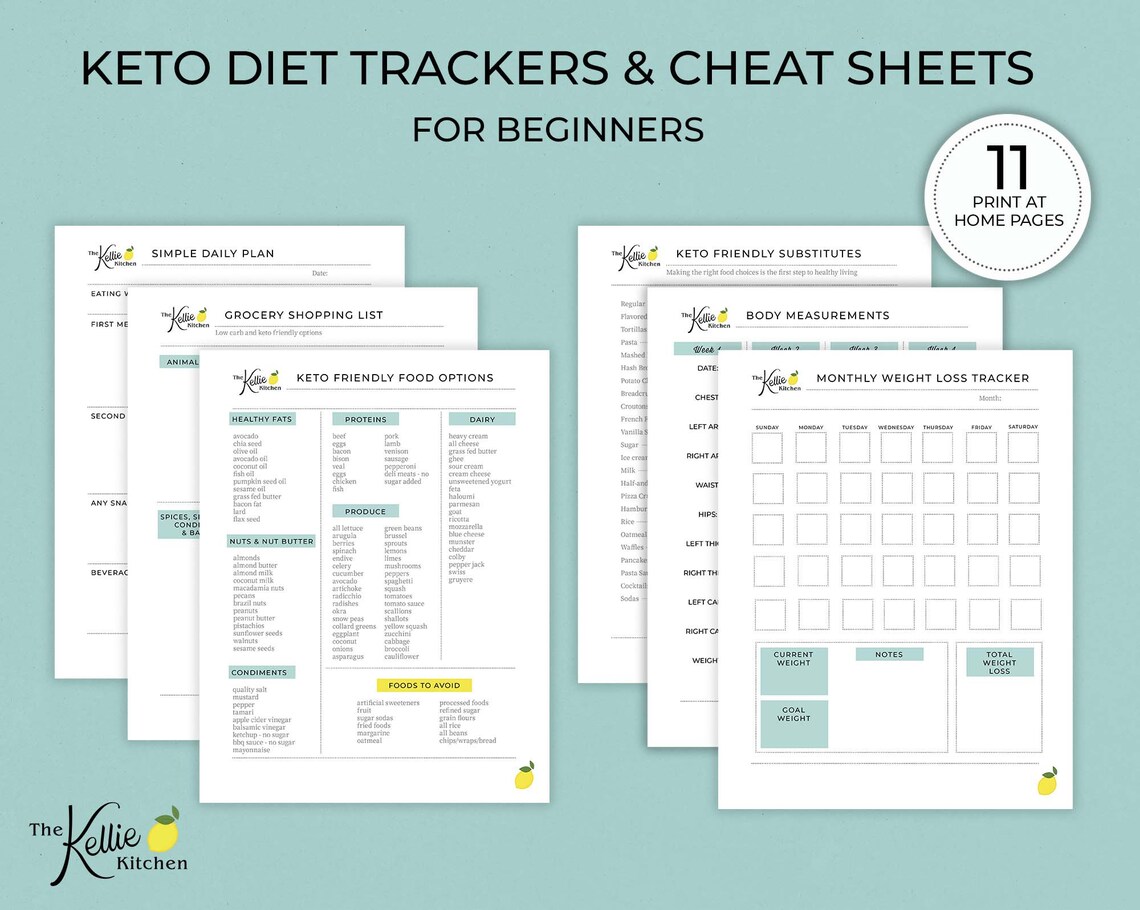 Keto Diet Trackers & Cheat Sheets for Beginners | Etsy