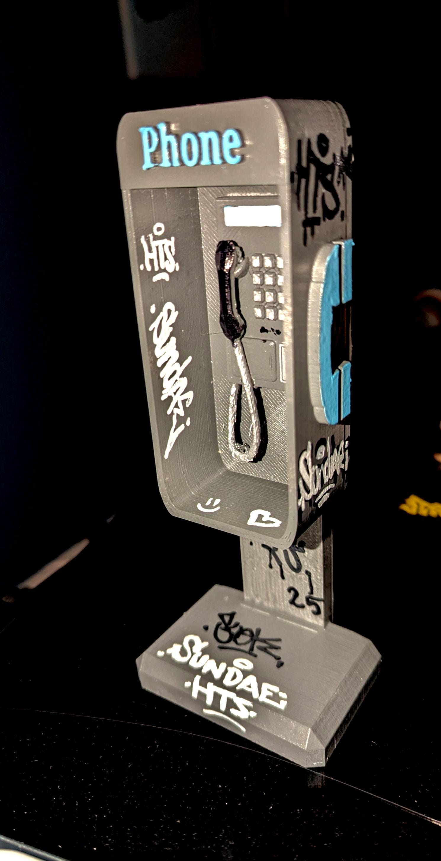 Model Payphone Miniature Desk Art Toy for Graffiti - Etsy