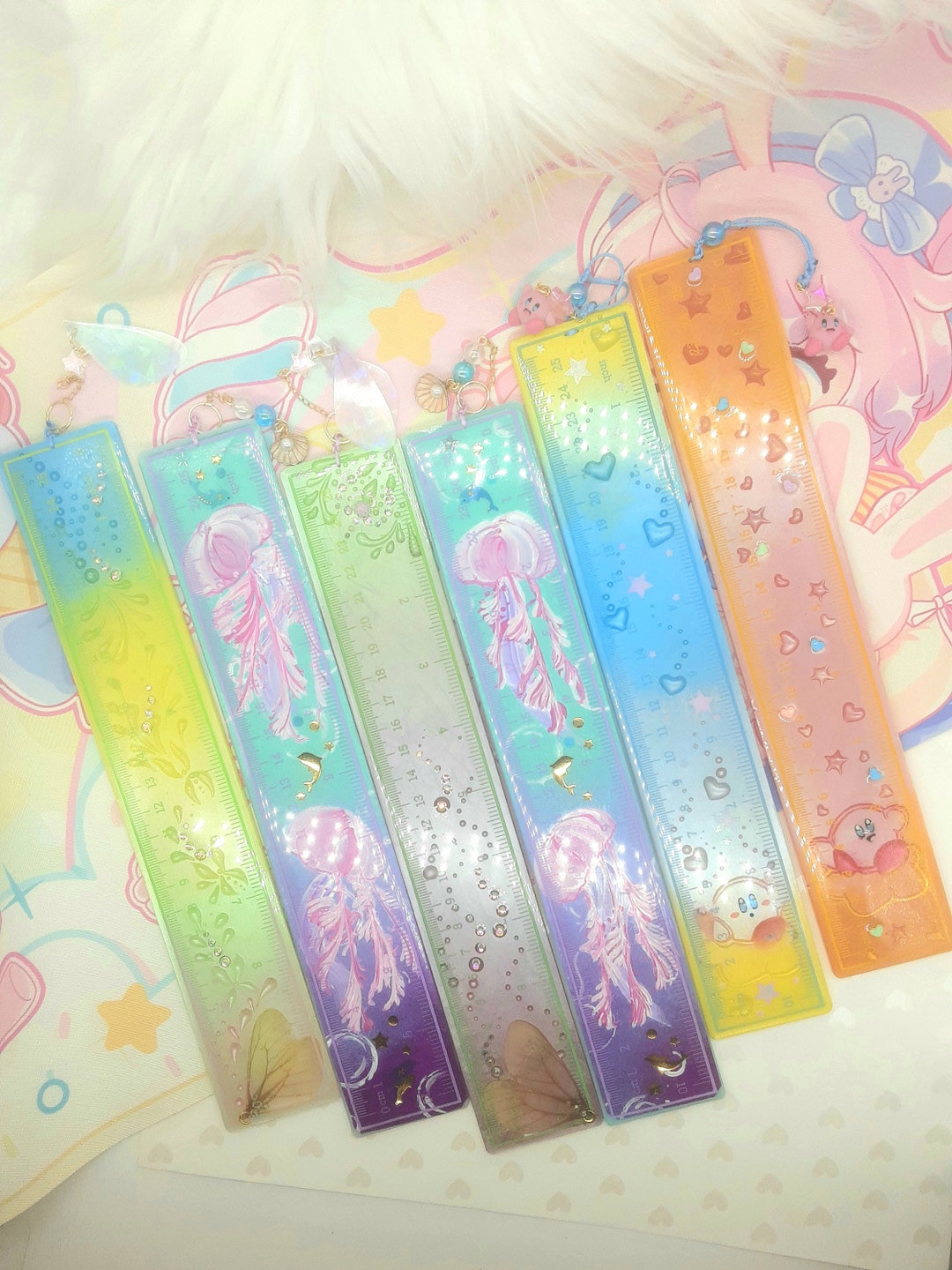 Cute Unique Jelly Fish/fairy/pink Character Resin Rulers - Etsy