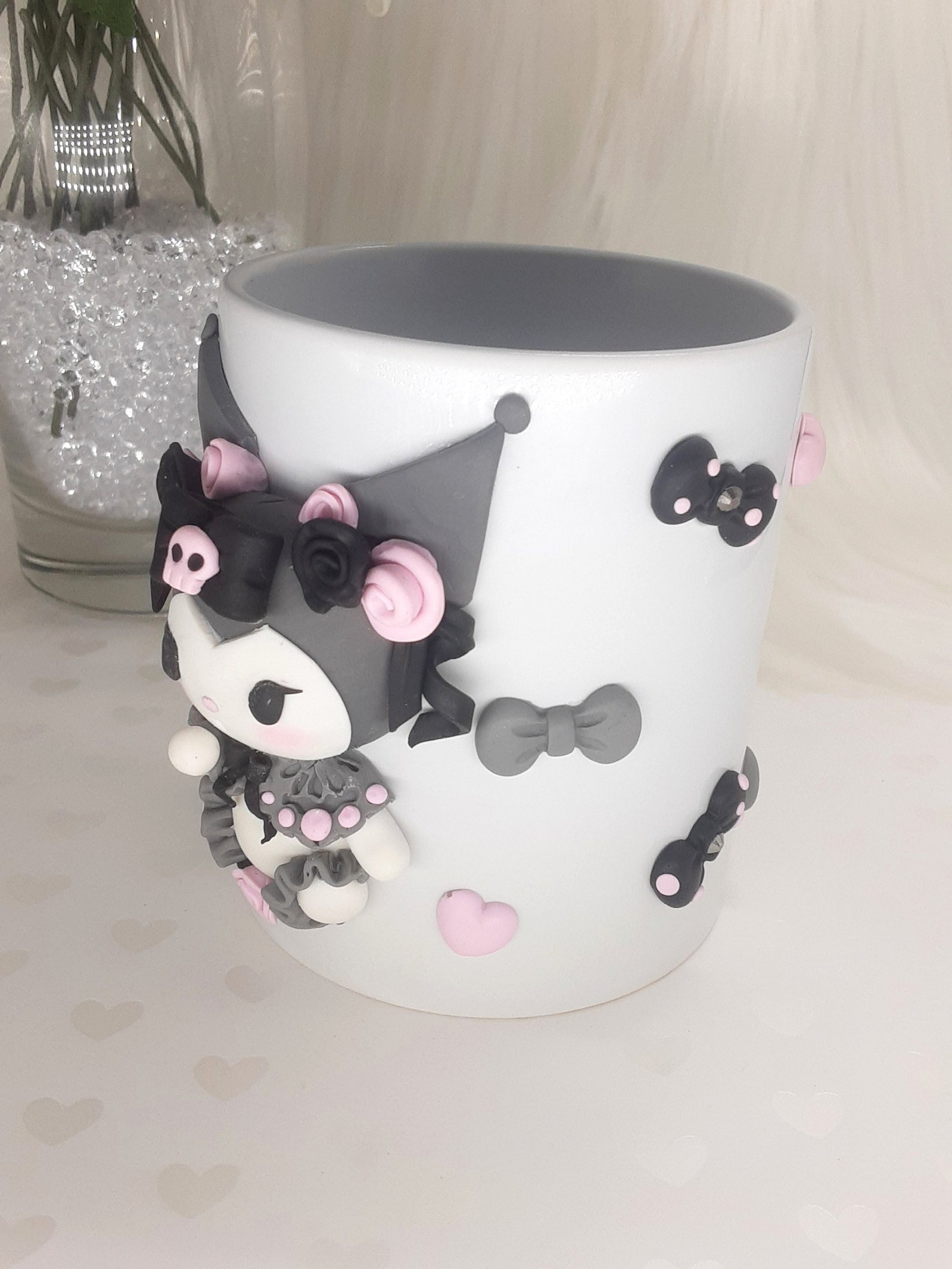 Kawaii Goth Kawaii Decorative Handmade Polymer Clay Bad Bunny Coffee ...