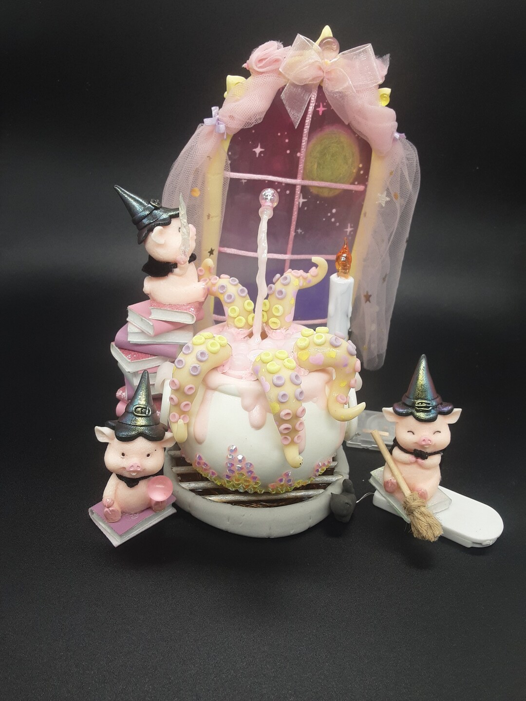 Goth Kawaii Witchy Lighted up Diorama - Etsy