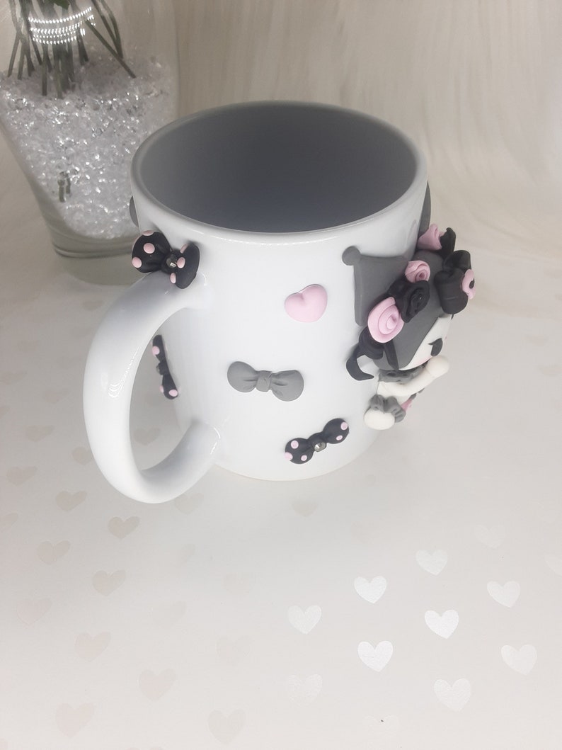 Kawaii Goth Kawaii Decorative Handmade Polymer Clay Bad Bunny Coffee ...