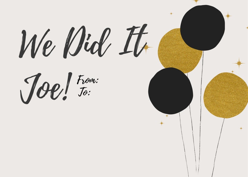 Congratulations- We Did It Joe! - Etsy
