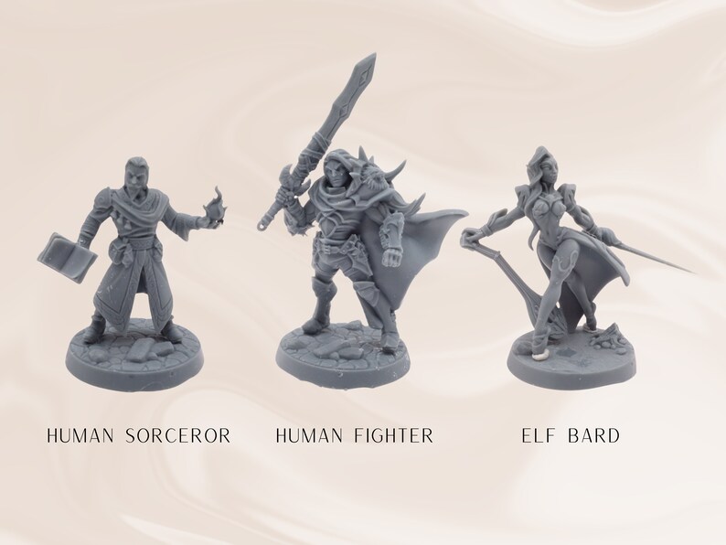 Dnd Hero Miniatures Set | 3D Printed 28mm Adventuring Group - Etsy