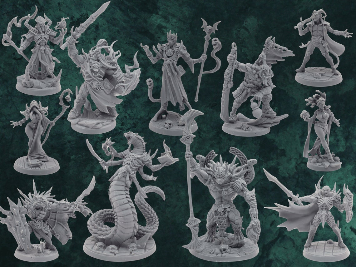 Dnd Epic Baddies Miniatures 11pc Starter Pack 1 Dungeons and Dragons ...