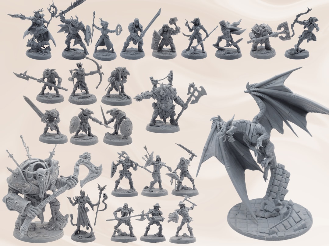 Dnd Complete Campaign Miniatures 25pc Starter Pack #1 | Dungeons and ...