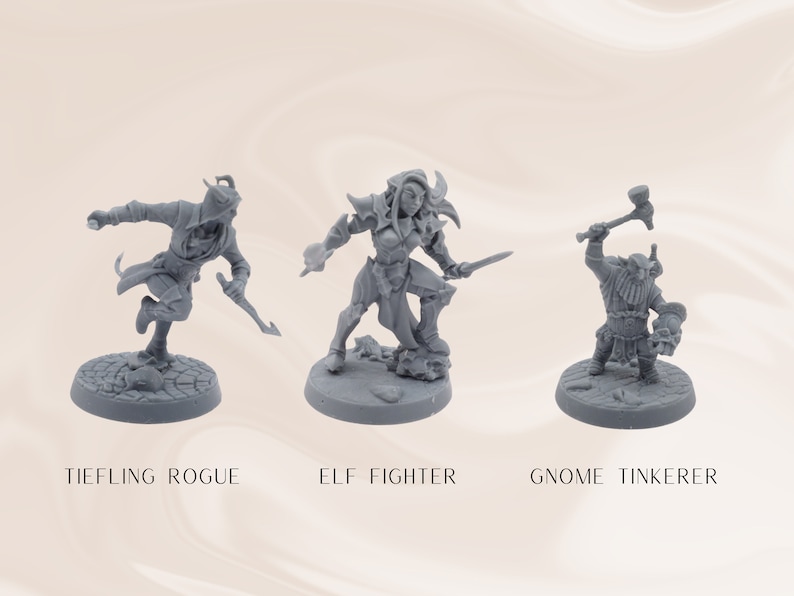 Dnd Hero Miniatures Set | 3D Printed 28mm Adventuring Group - Etsy