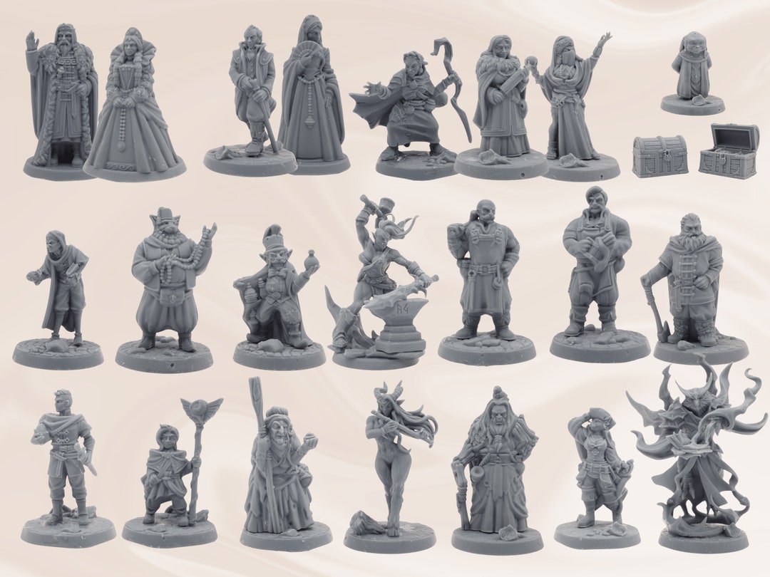Dnd NPC Miniatures 24pc Variety Set | Dungeons and Dragons Mini Pack ...