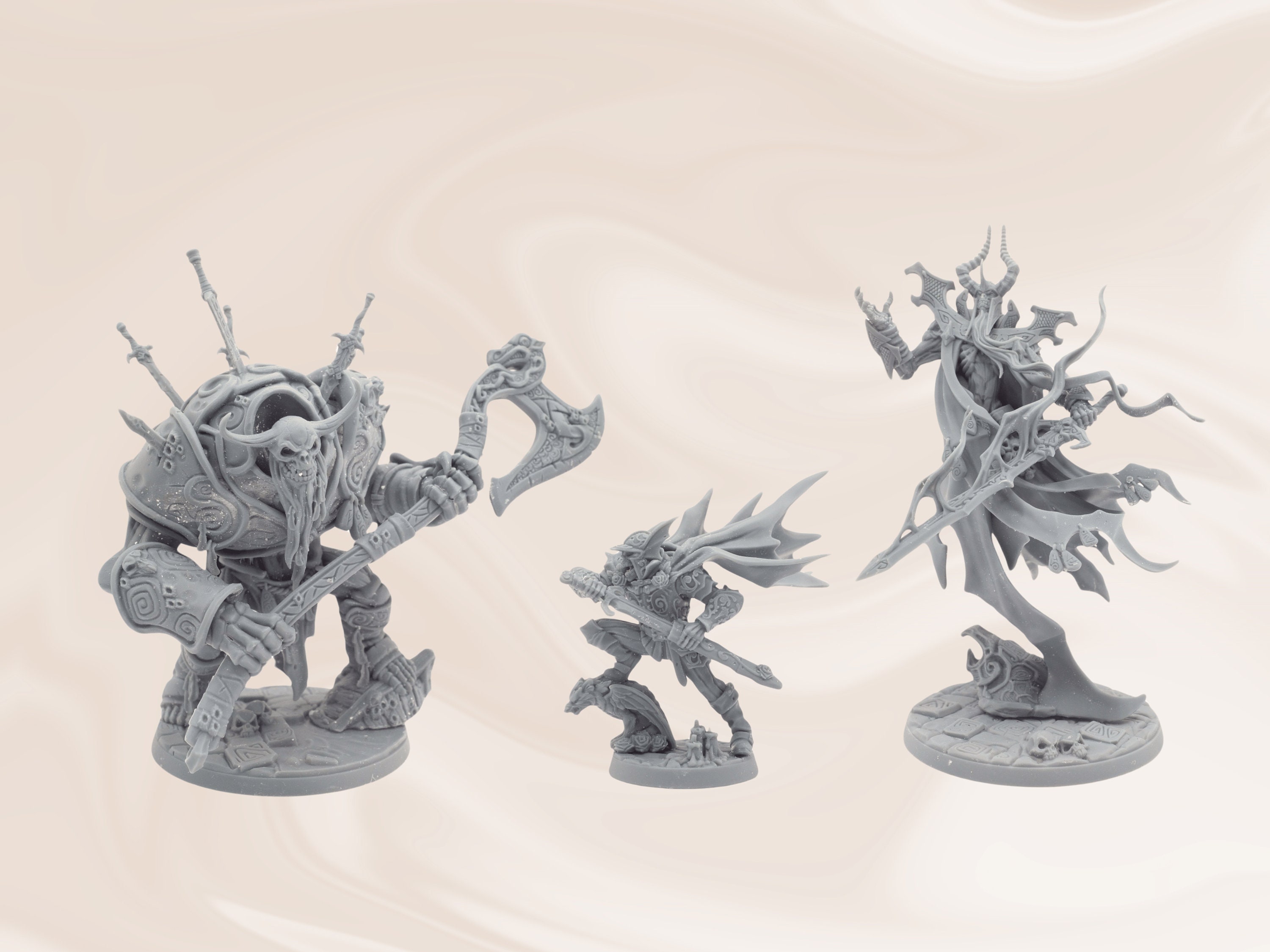 Dnd Undead Boss Miniatures 3pc Pack Dungeons and Dragons Mini Set 28mm ...