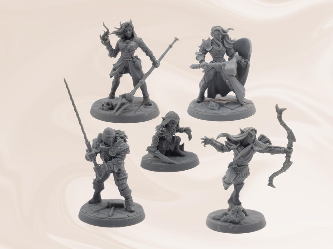 3D Printed Adventuring Party Miniatures Set – D&D, RPG Figures - Etsy ...