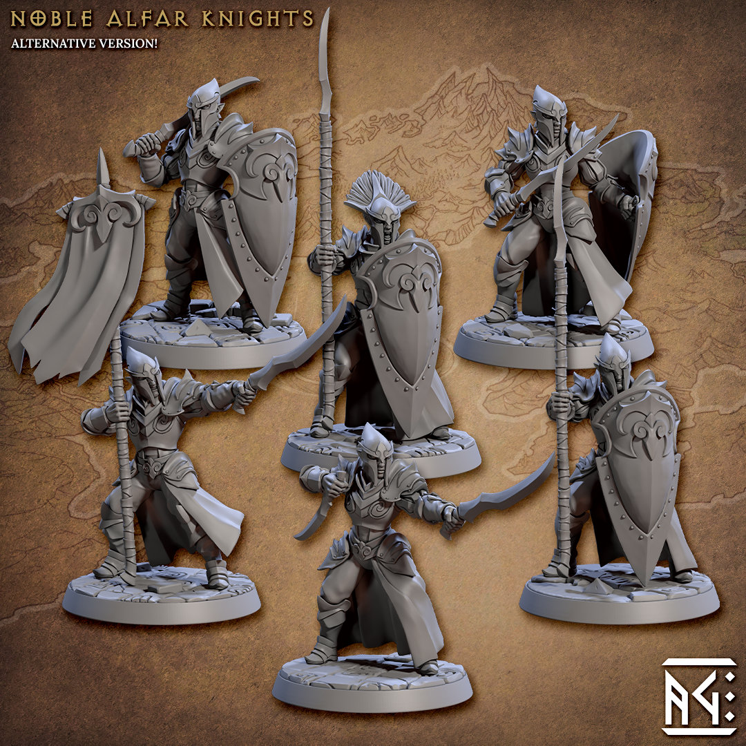 Noble Alfar Complete Set Dungeons and Dragons Mini High Elf 28mm D&D ...