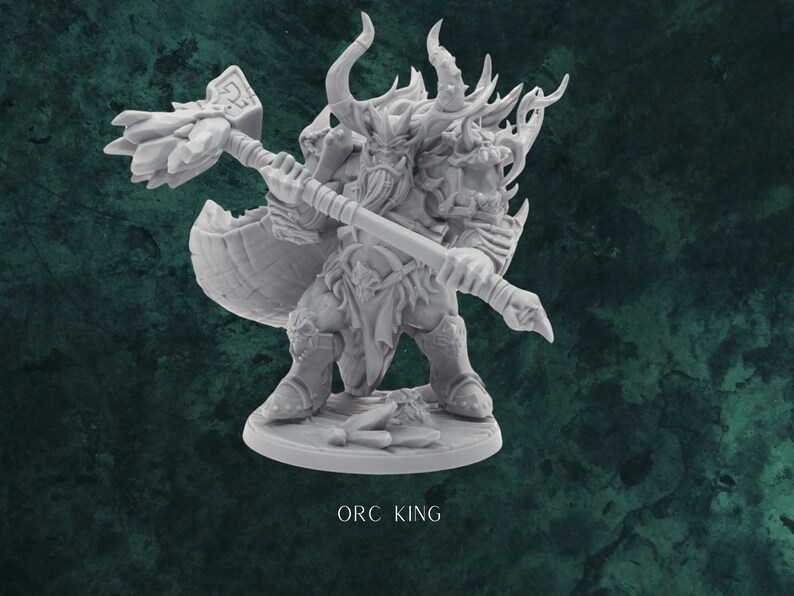 Dnd Orc Boss Miniatures 3pc Pack Dungeons and Dragons Mini Set 28mm ...
