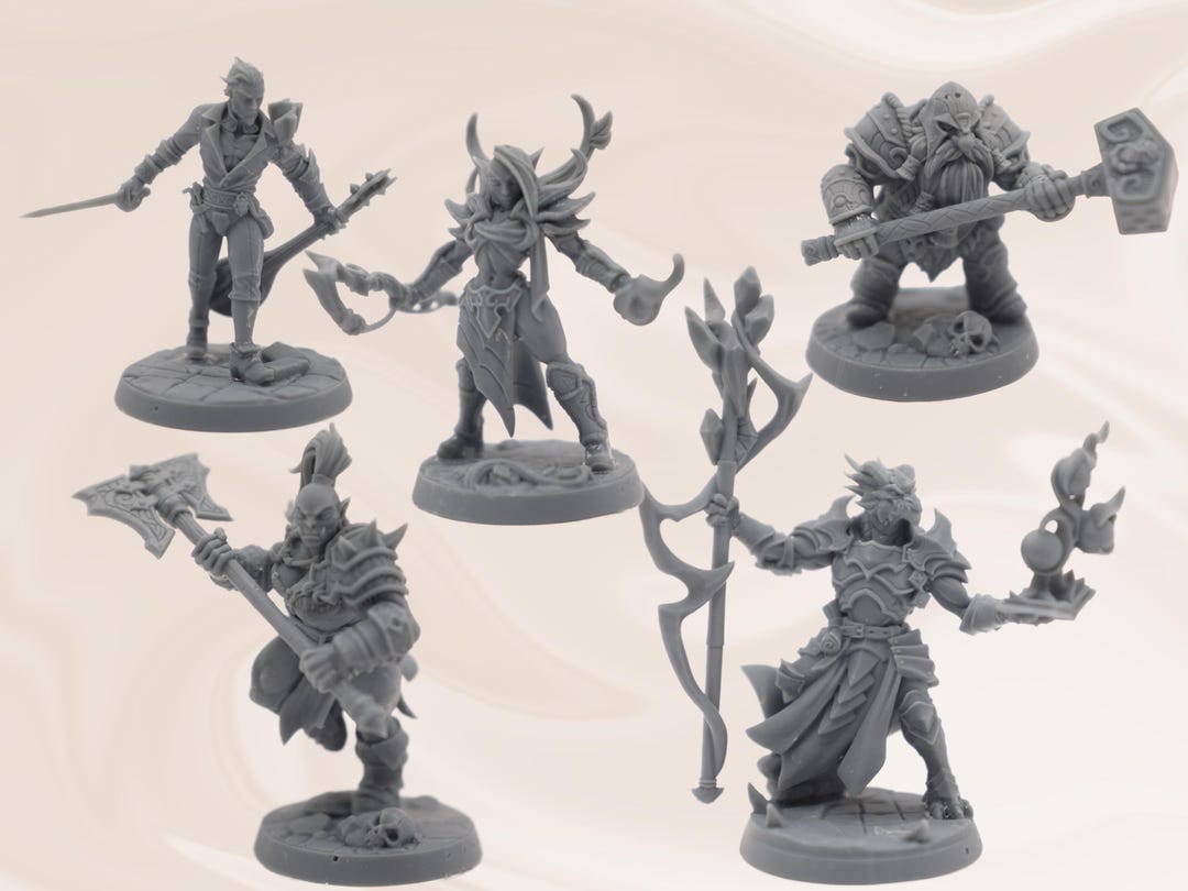 Balanced Fighter Party - 3D Printed Dnd Miniatures Set | Miniatures for ...