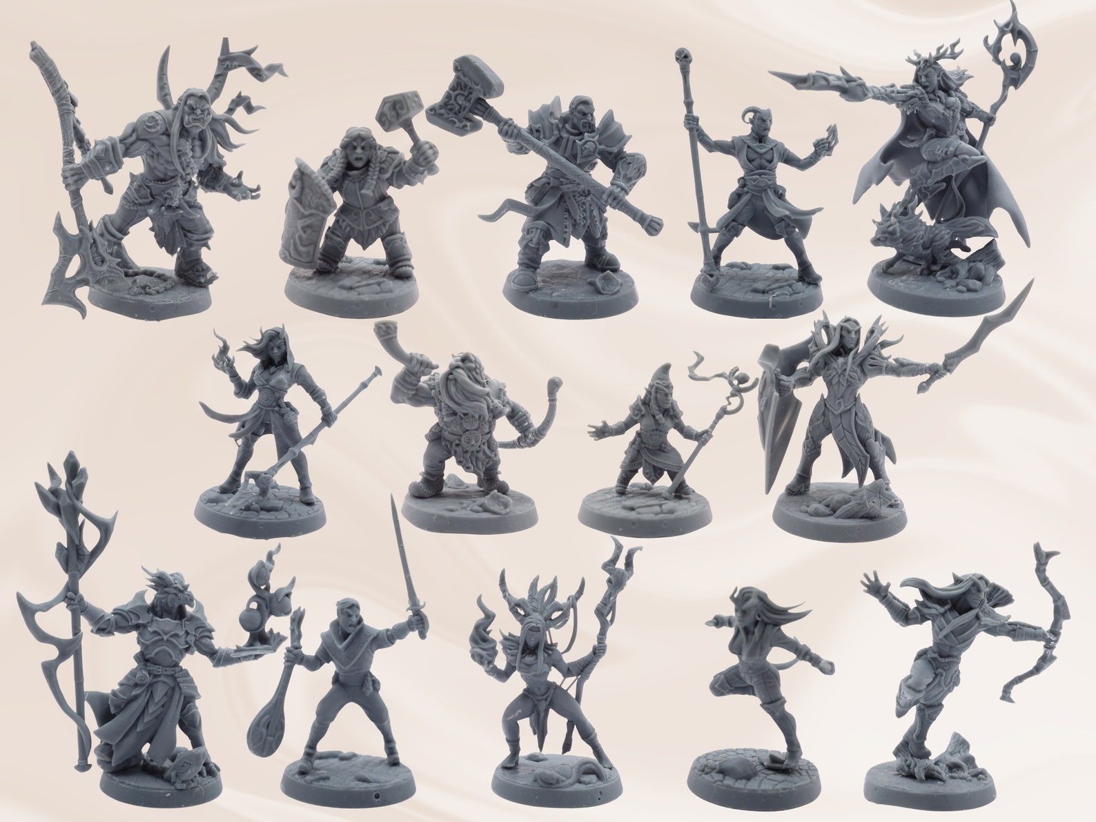 Dnd Hero Miniatures 14pc Starter Set 2 Dungeons and Dragons Mini Pack ...