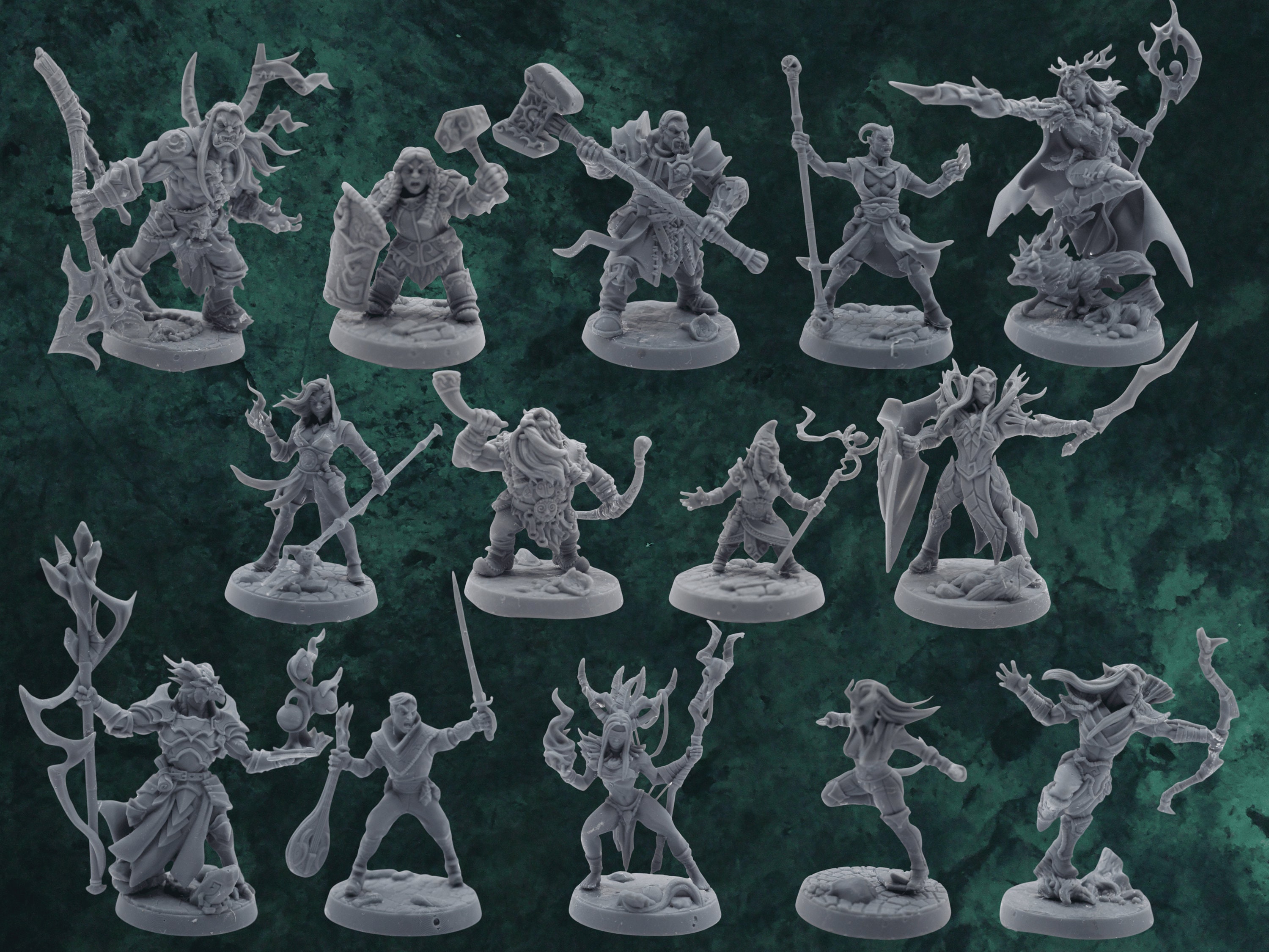 Dnd Hero Miniatures 14pc Starter Set 2 Dungeons and Dragons Mini Pack ...